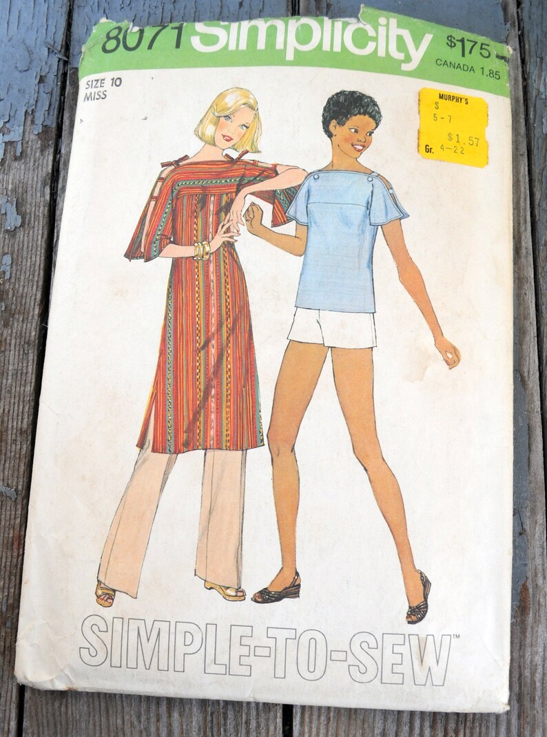 Simplicity 8071 Easy Sew Tunic Dress Top Slacks Shorts | Etsy