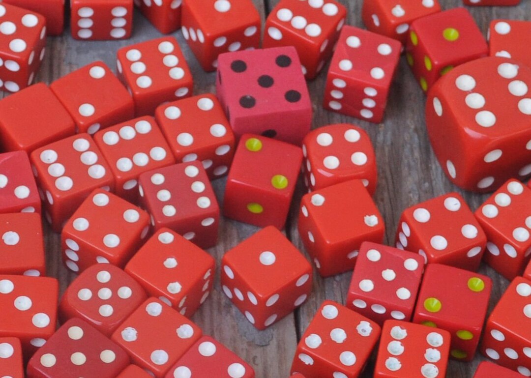 Vintage Dice Lot - RED - 6-sided Die, Plastic - Game Pieces, Gaming ...