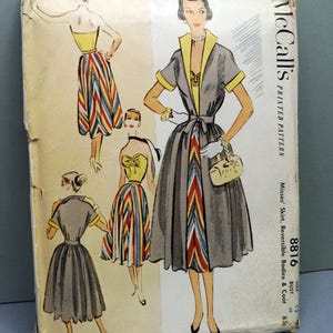 Mccall's 8816 - RARE 1950s Rockabilly / Beachy Pattern - Coat Dress ...