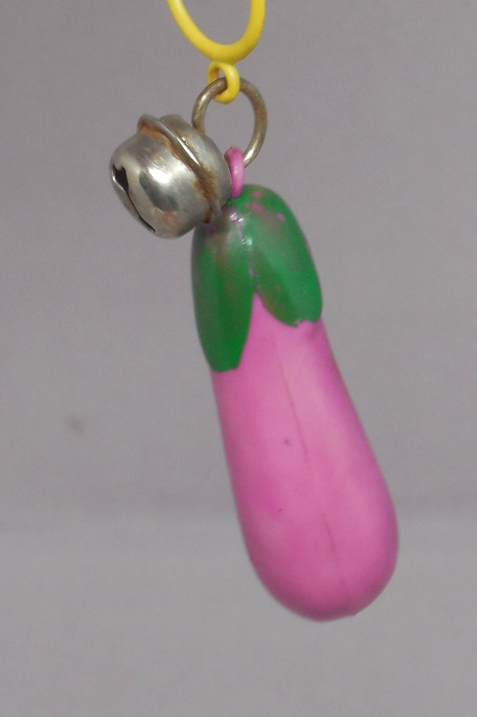 1980s Bell Charm Eggplant Emoji Kitsch Plastic Jewelry - Etsy