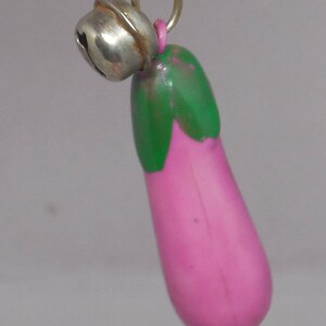 1980s Bell Charm Eggplant Emoji Kitsch Plastic Jewelry Charm Bracelet ...