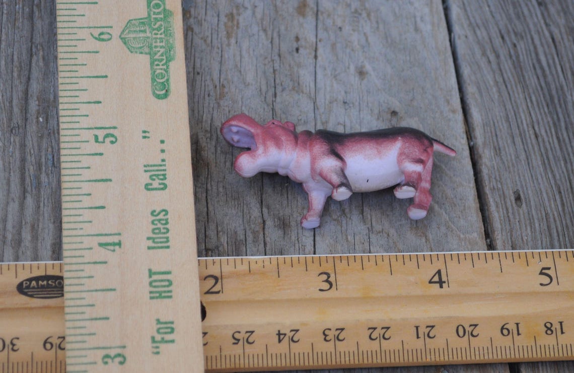 Vintage Plastic House Hippo - Miniature Zoo Animal - Figurine, Tiny ...