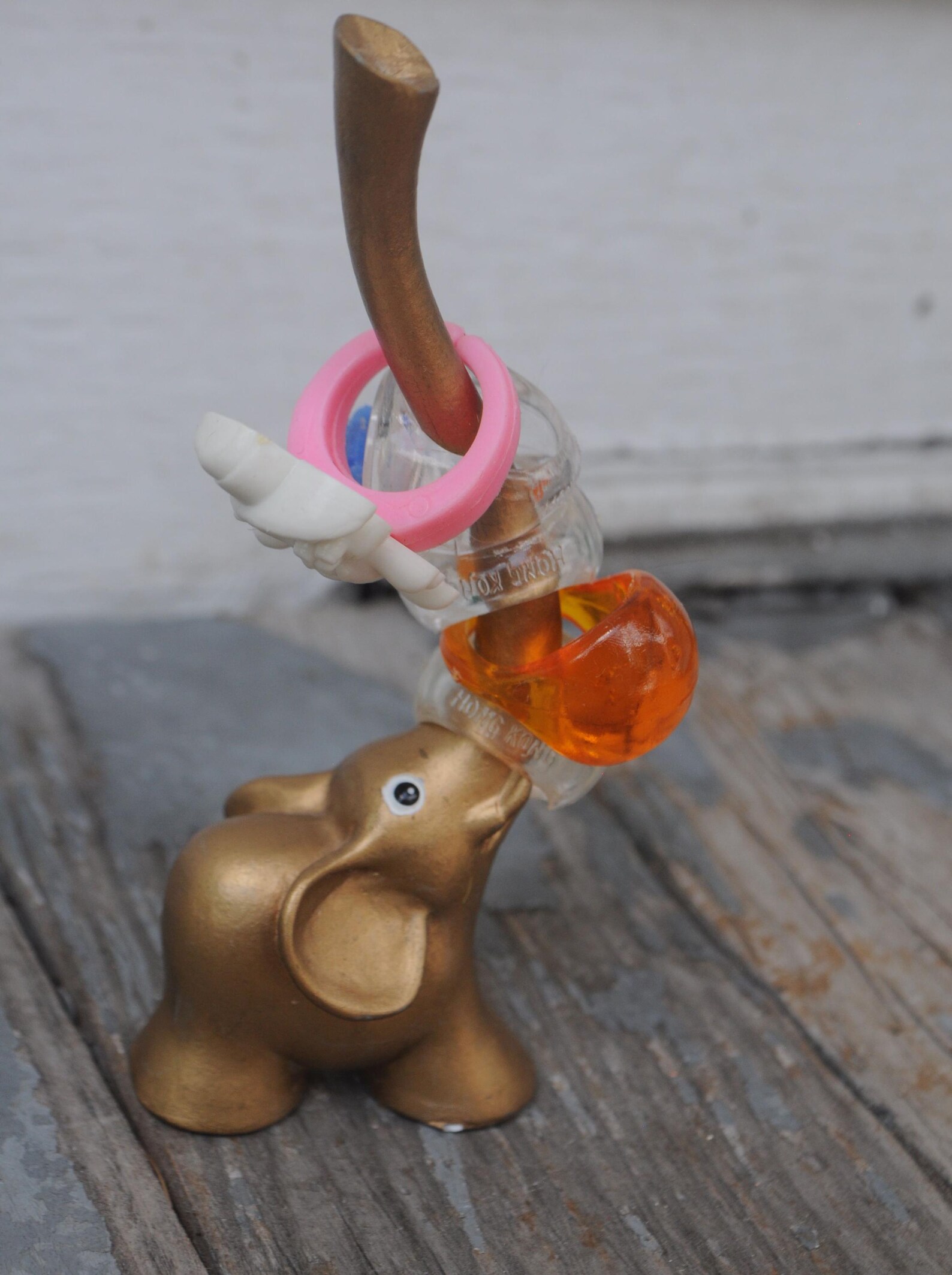 Cute Vintage Lucky Elephant Ring Holder - Ring Stand - Ring Tree - Gold ...