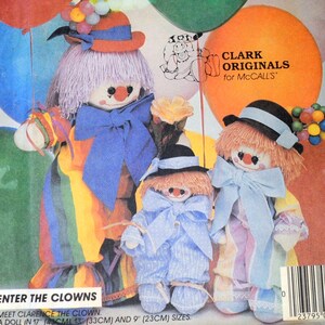 Mccall's 9357 - DIY Cute Clown Dolls - Kawaii / Circus - Soft Sculpture ...