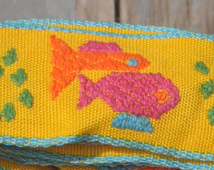 Beautiful Boho Hippie Fish Trim Pink, Yellow, Teal, Orange 1.25 Wide 3 ...