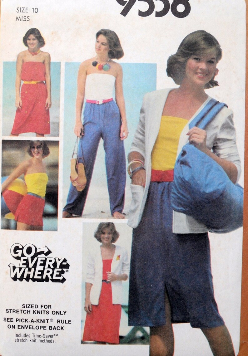 Simplicity 9538 - 1980s DIY Knit Wardrobe - Shirt, Shorts, Pants, Skirt ...