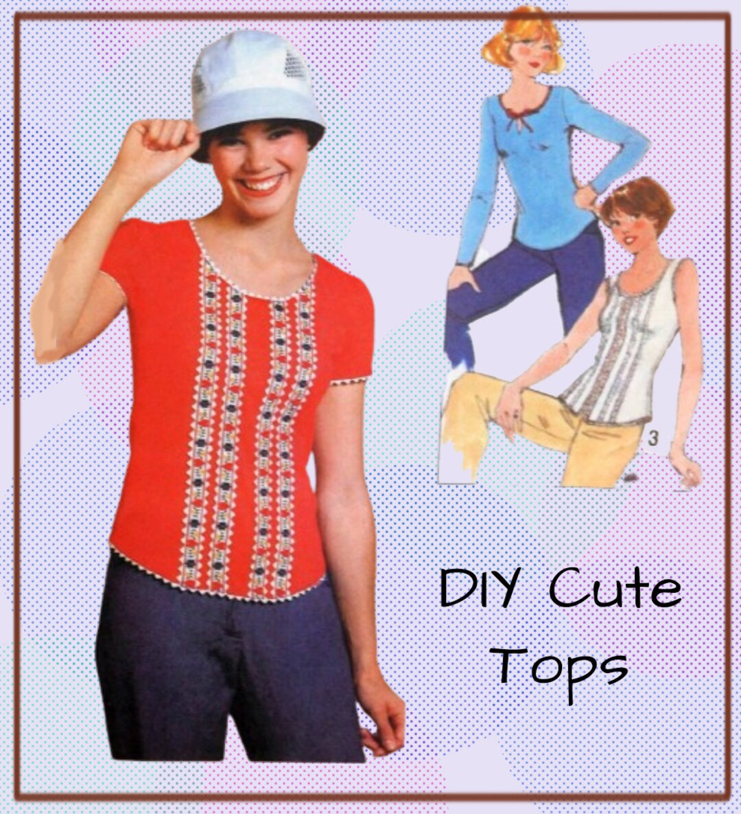 Simplicity 8473 - Easy Sew Stretch Knit Tops - Vintage 1970s / Hippie ...