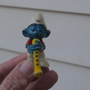 Vintage 1970s Smurfs Figurine by Schleich - 1978 - Horn / Flute / Oboe ...
