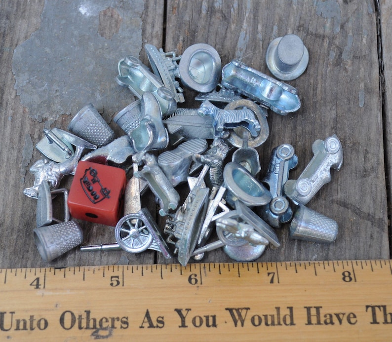 HUGE Lot Metal Monopoly Game Pieces - Replacements, Altered Art ...