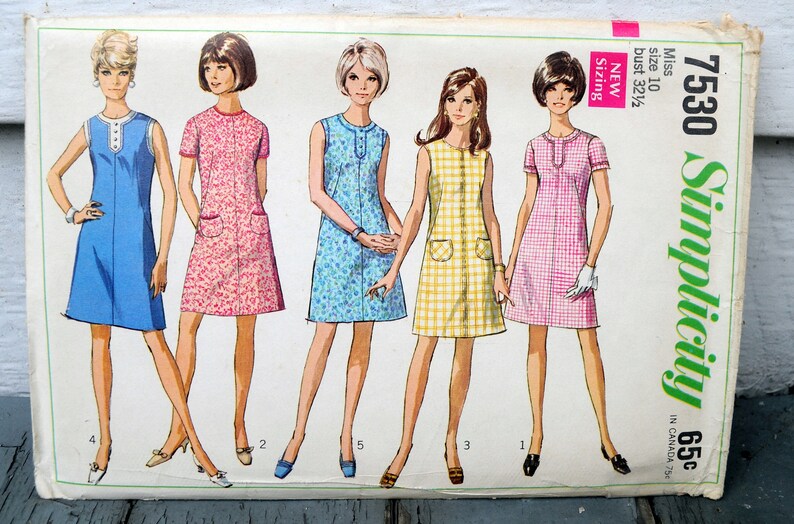 Simplicity 7530 - Cute 1960s Shift / A-line Dress - Sundress, Day Dress ...