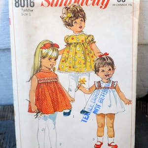 Simplicity 8016 - Adorable 1960s DIY Toddler Party Dress - Easter Dress ...