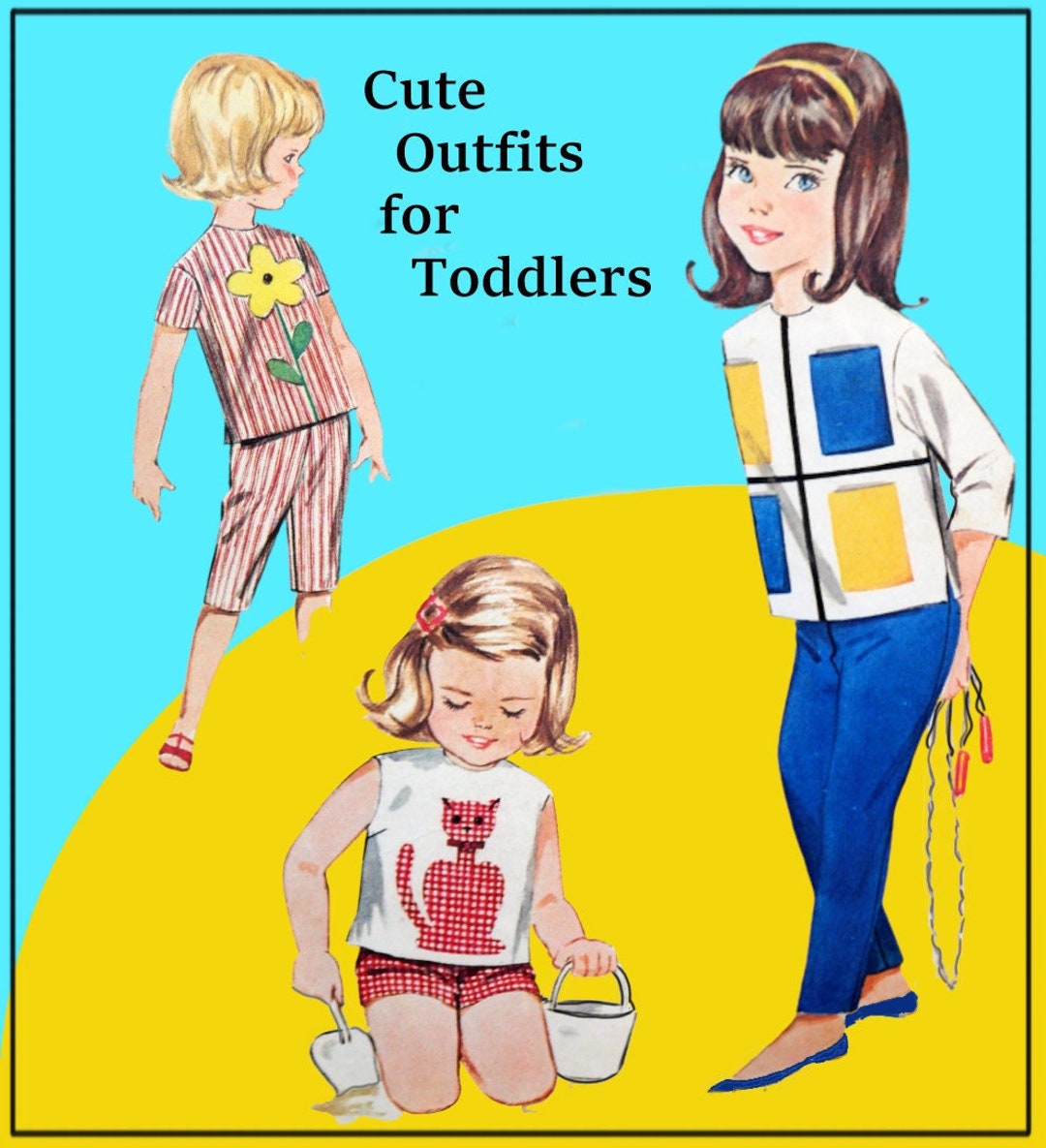 Butterick 2301 - Cute DIY Outfits for Toddlers - Applique Cat, Flower ...