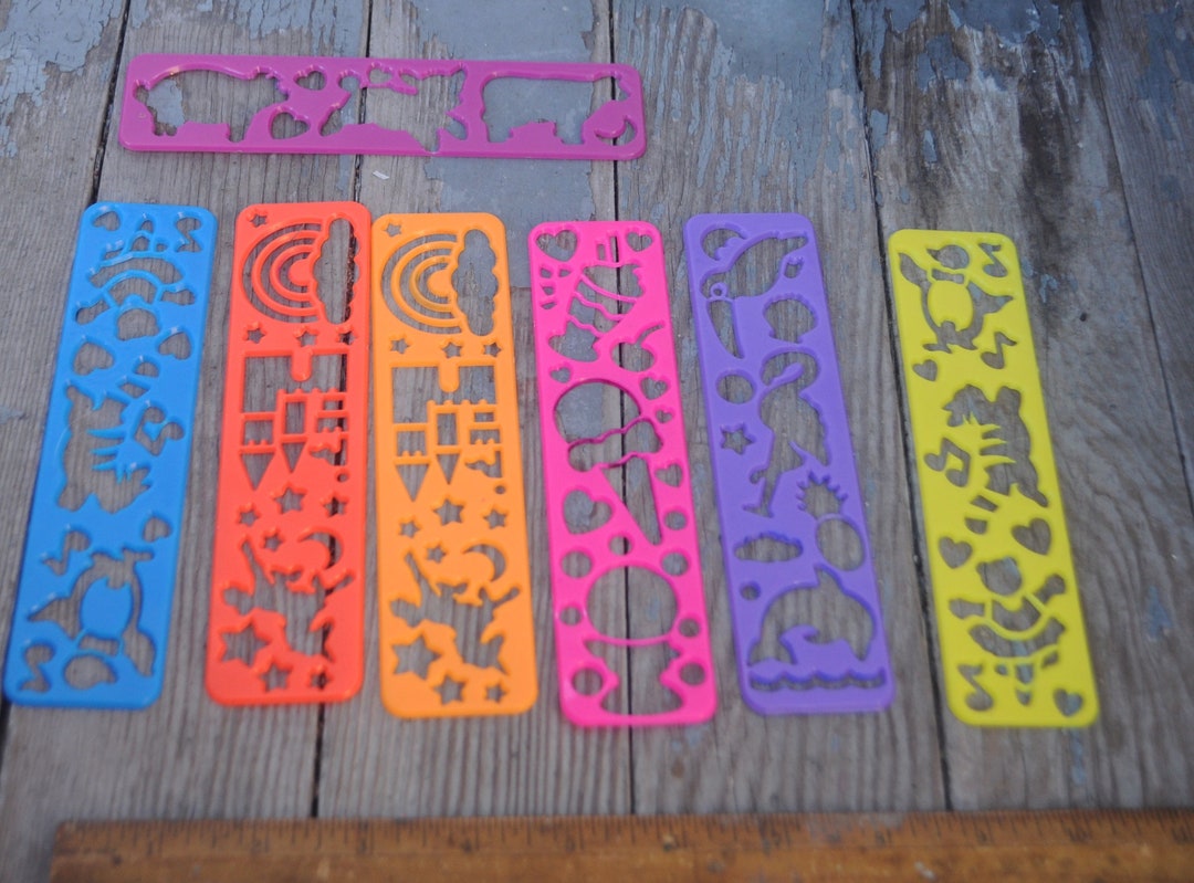 Vintage Early 1990s Lisa Frank Stencil Rulers - Cute / Kawaii / Retro ...