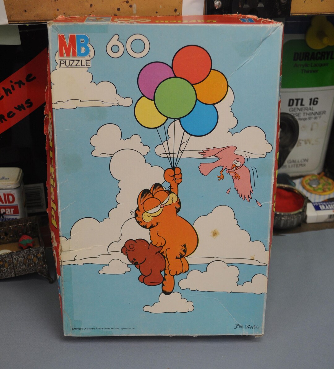Vintage Garfield With Balloons Puzzle - Pookie, Bird, Flying - 1980s - Etsy