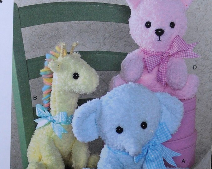 Simplicity 2613 - DIY Easy Sew Kawaii Stuffed Animals - Elephant ...