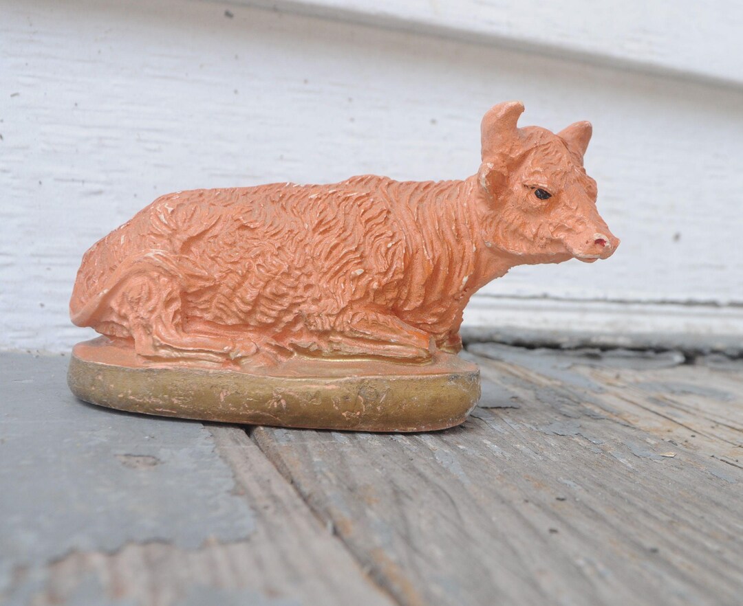 Vintage Nativity Figurine - Shaggy Ox, Oxen, Cow - Christmas Display ...