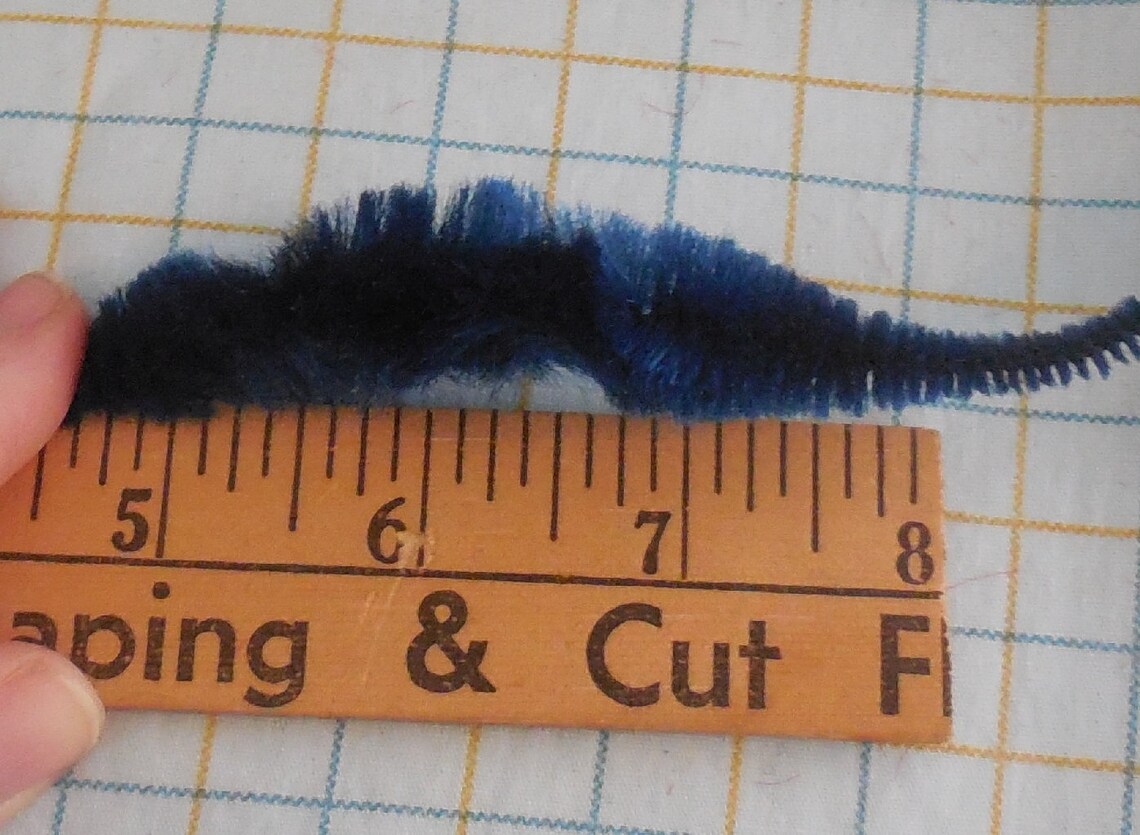 Vintage FAT MIDNIGHT BLUE Bump Chenille Fuzzy Wire Stems by | Etsy