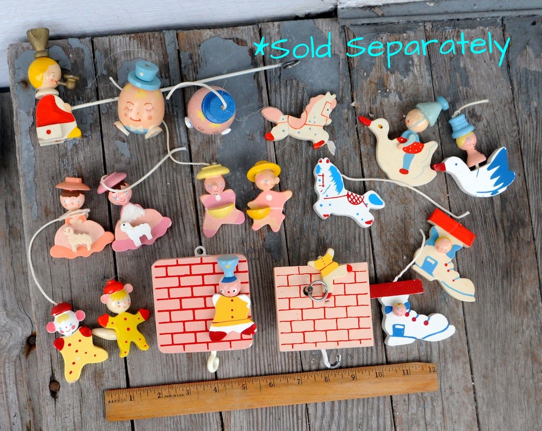 Vintage 1970s / 1980s IRMI Wooden / Hand-painted Mobile Pieces ...