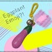 1980s Bell Charm Eggplant Emoji Kitsch Plastic Jewelry Charm Bracelet ...