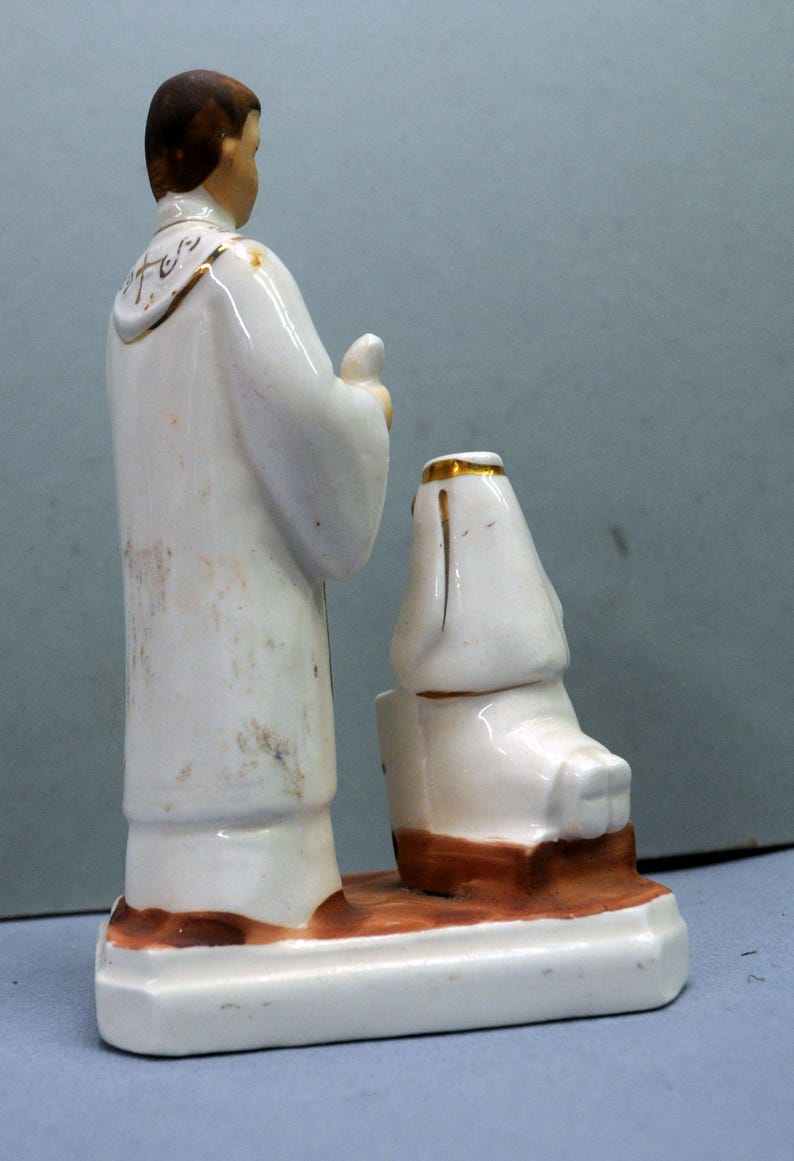 Vintage 1950s Girl's First Communion Figurine - Priest - Roman ...