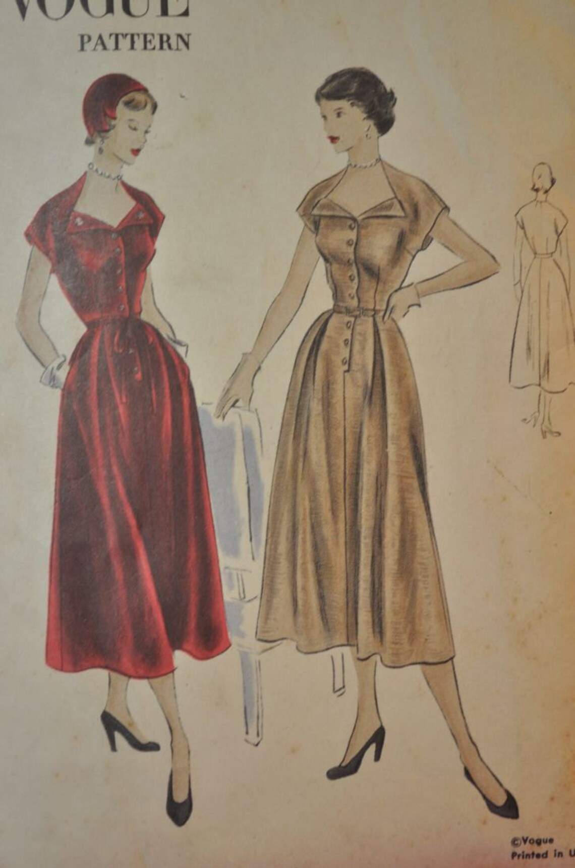Vogue 3302 Beautiful 1940s Dress Pattern RARE Junior - Etsy