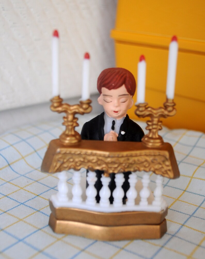 Vintage First Holy Communion Cake Topper Praying Little Boy - Etsy