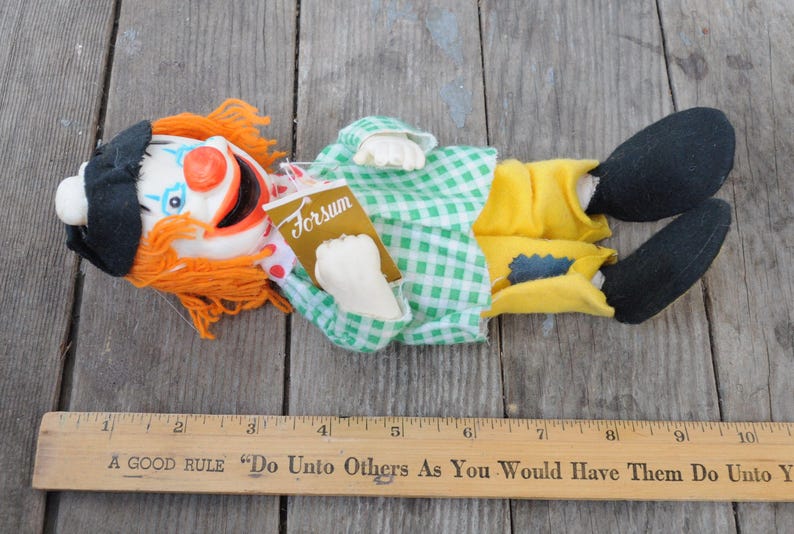 Vintage 1960s Forsum Hobo Clown Doll - Wired Doll - Japan, Creepy ...