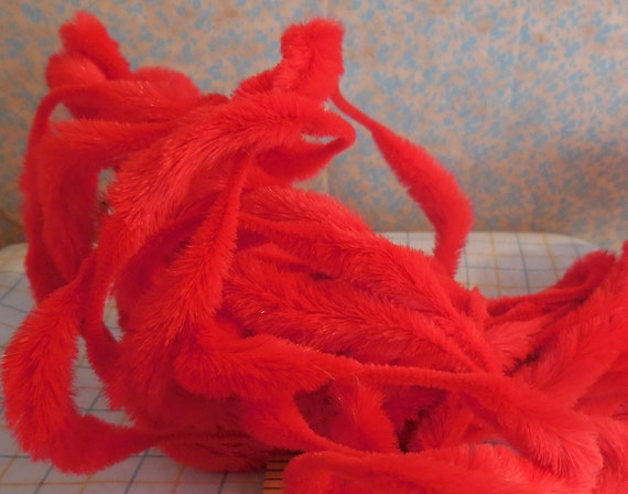 Vintage RED Bump Chenille Fuzzy Wire Stems By The Yard | Etsy