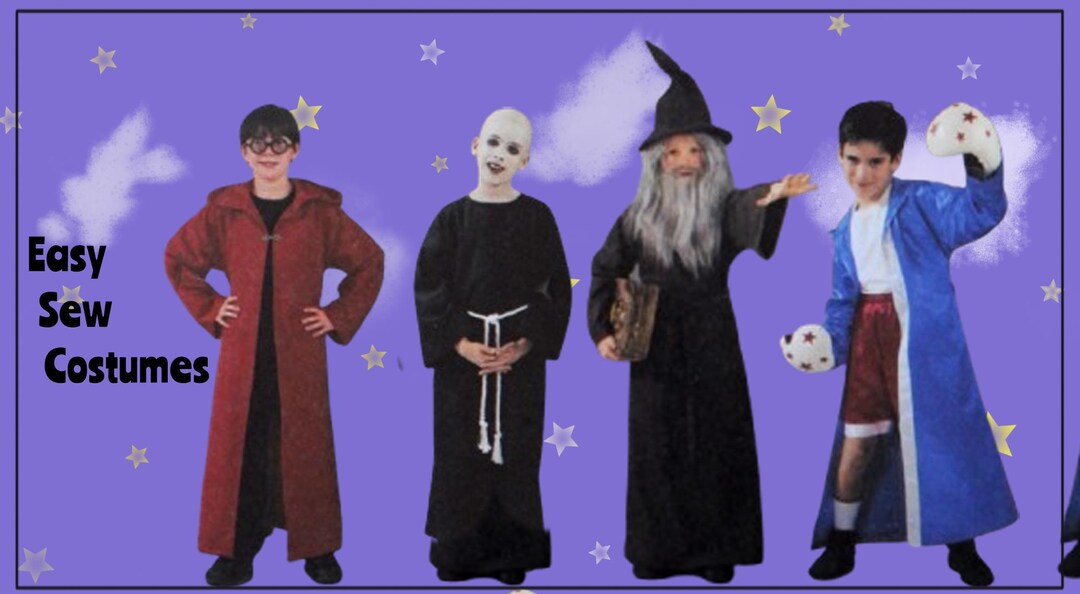 Butterick 3989 - Easy Sew Halloween Costumes for Kids - Wizard Robe ...