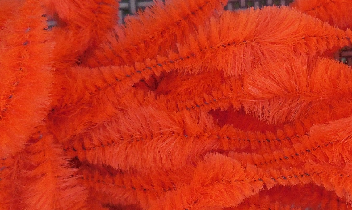 Vintage SMALL ORANGE Bump Fuzzy Wire Stems by the YARD - Etsy
