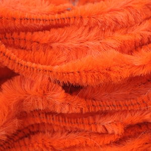Vintage NEON ORANGE Bump Fuzzy Wire Stems - by the YARD - Pipe Cleaner ...