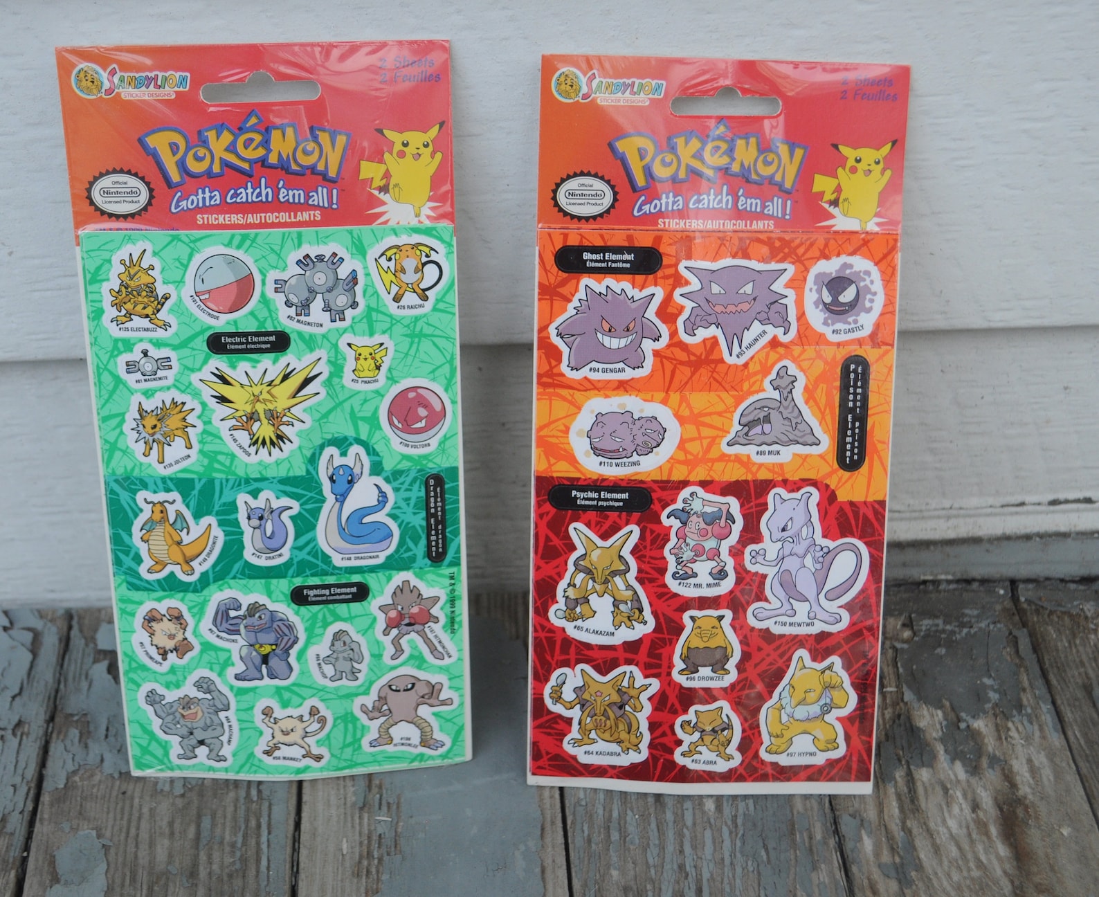 True Vintage 1990s Pokemon Sandylion Stickers Water Fire | Etsy