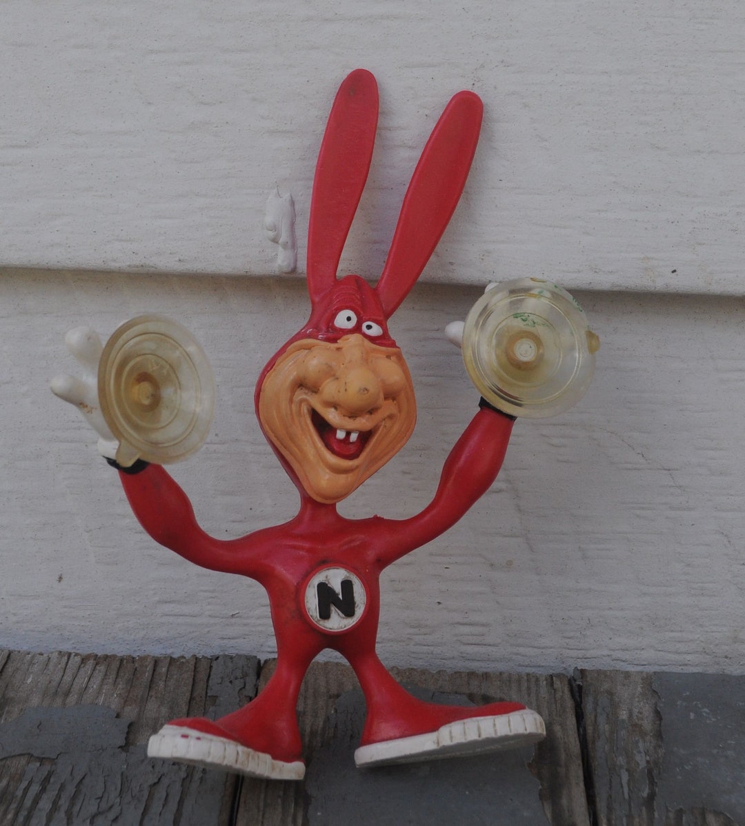 Vintage Domino's Pizza Noid Window Peeker / Suction Cup Bendy Doll ...