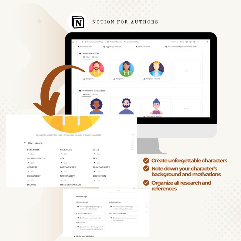 Writing Dashboard for Authors and Writers Notion Templates for Authors ...