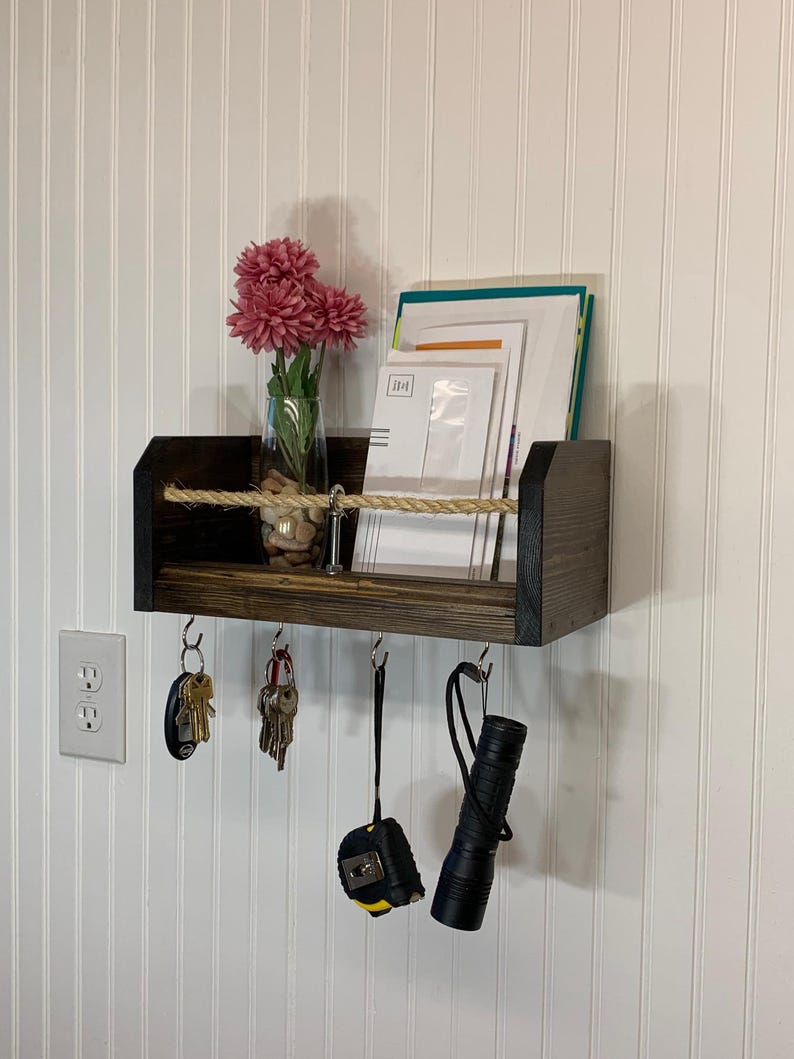 Mail and Key Holder-organizer, Entryway Mail Holder, Handcrafted Mail ...