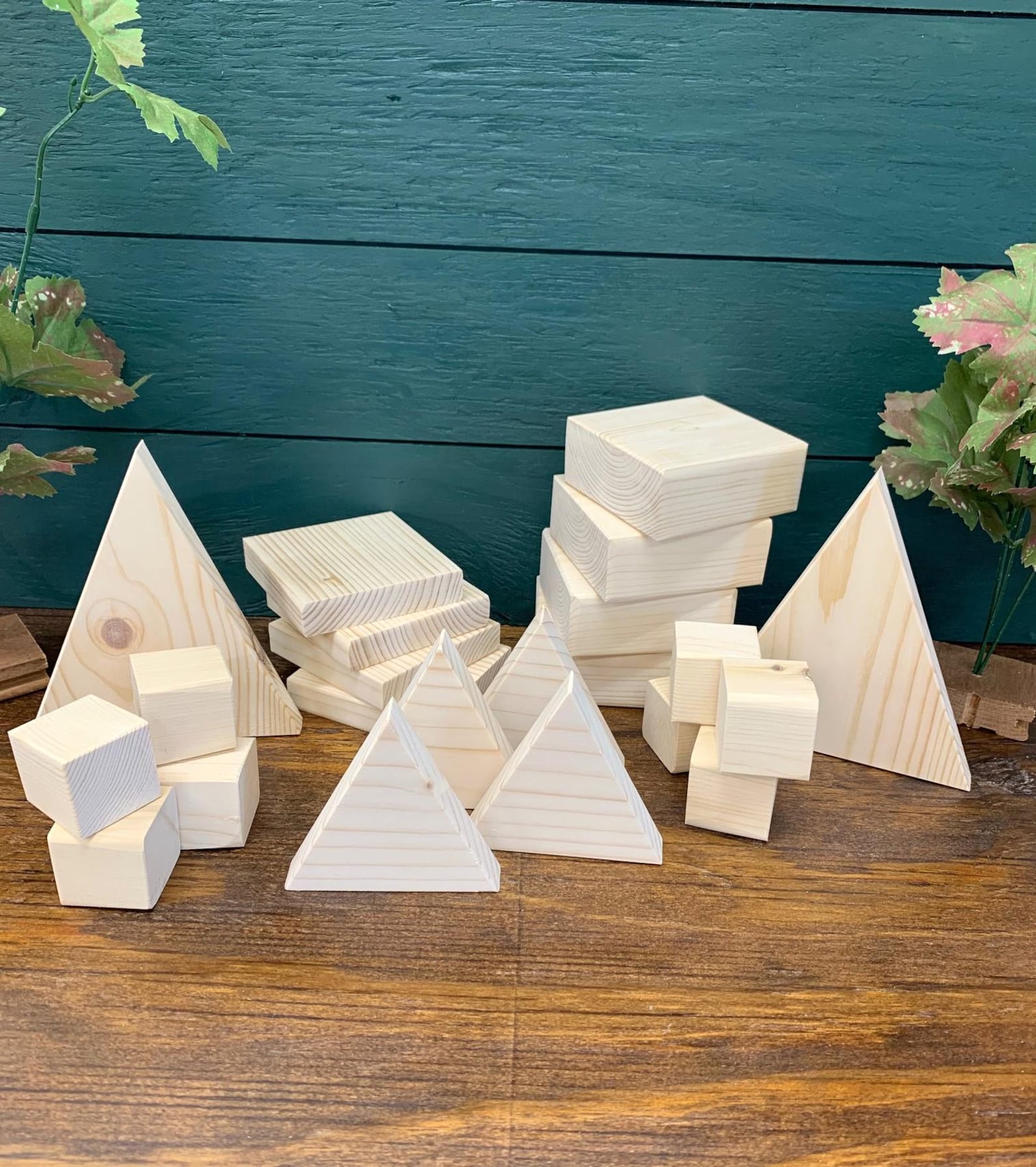 Wood Blocks, Set of 22 Assorted Blocks, Craft Wood Blocks, Sanded ...
