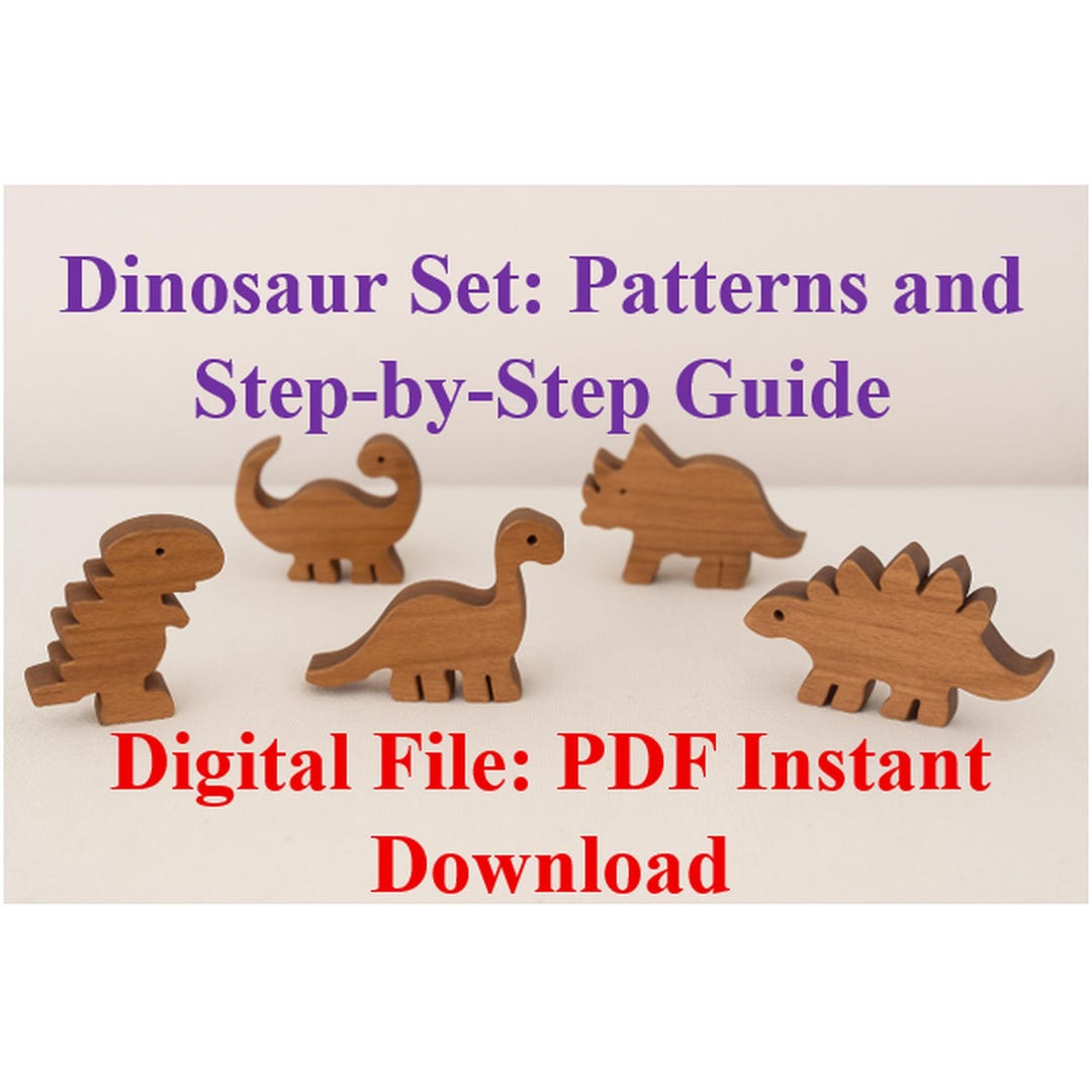 DIY Wooden Dinosaurs-set of 5: PDF Instant Download, Wooden Animals ...