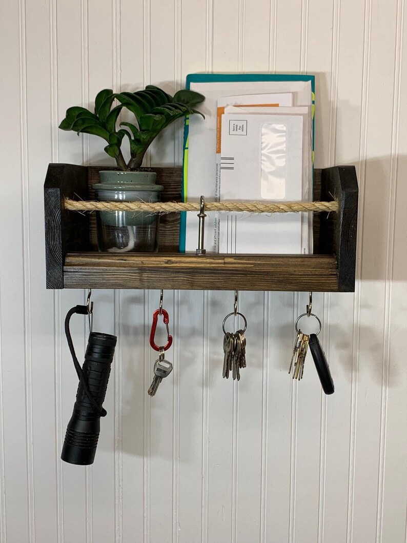 Mail and Key Holder-organizer, Entryway Mail Holder, Handcrafted Mail ...