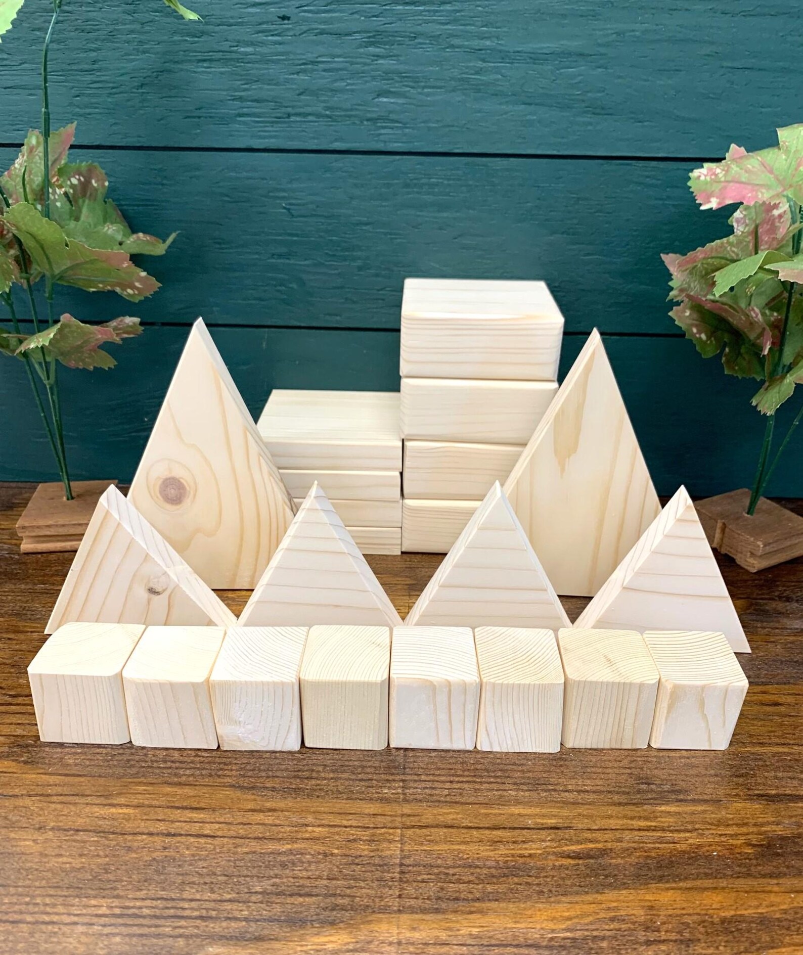 Wood Blocks, Set of 22 Assorted Blocks, Craft Wood Blocks, Sanded ...