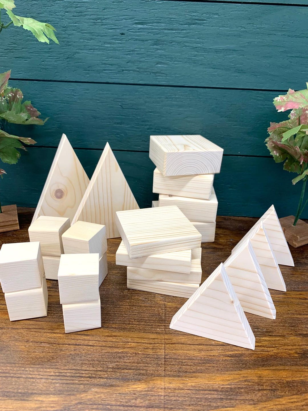 Wood Blocks, Set of 22 Assorted Blocks, Craft Wood Blocks, Sanded ...