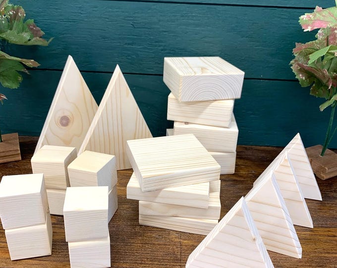 Wood Blocks, Wood Craft Blocks, Square Craft Blocks, Pine Blocks, 1-1/2 ...