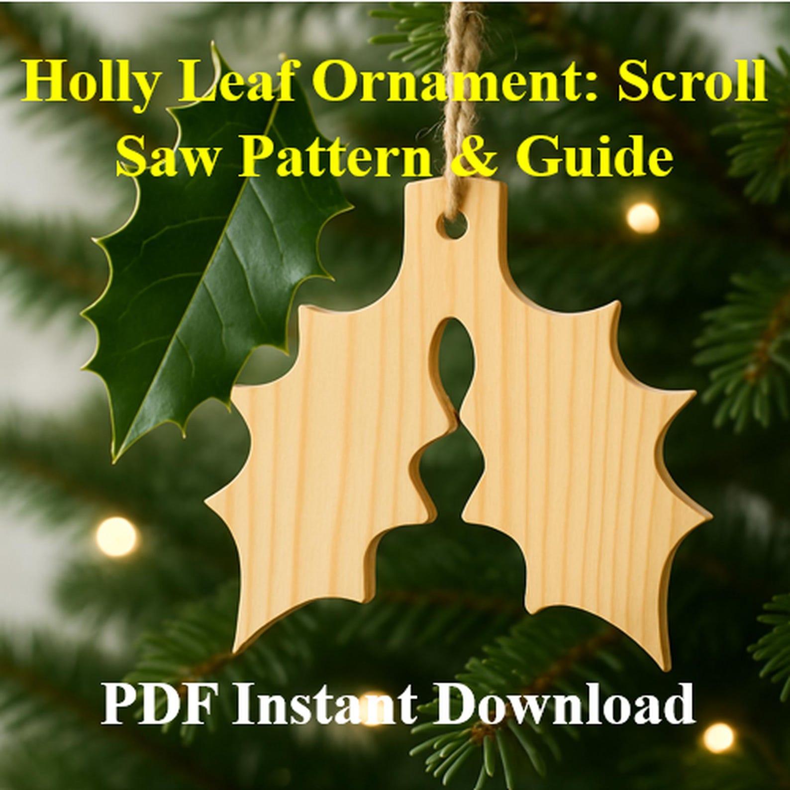 Holly Leaf DIY Christmas Ornament- Guide and Pattern, Instant Download ...