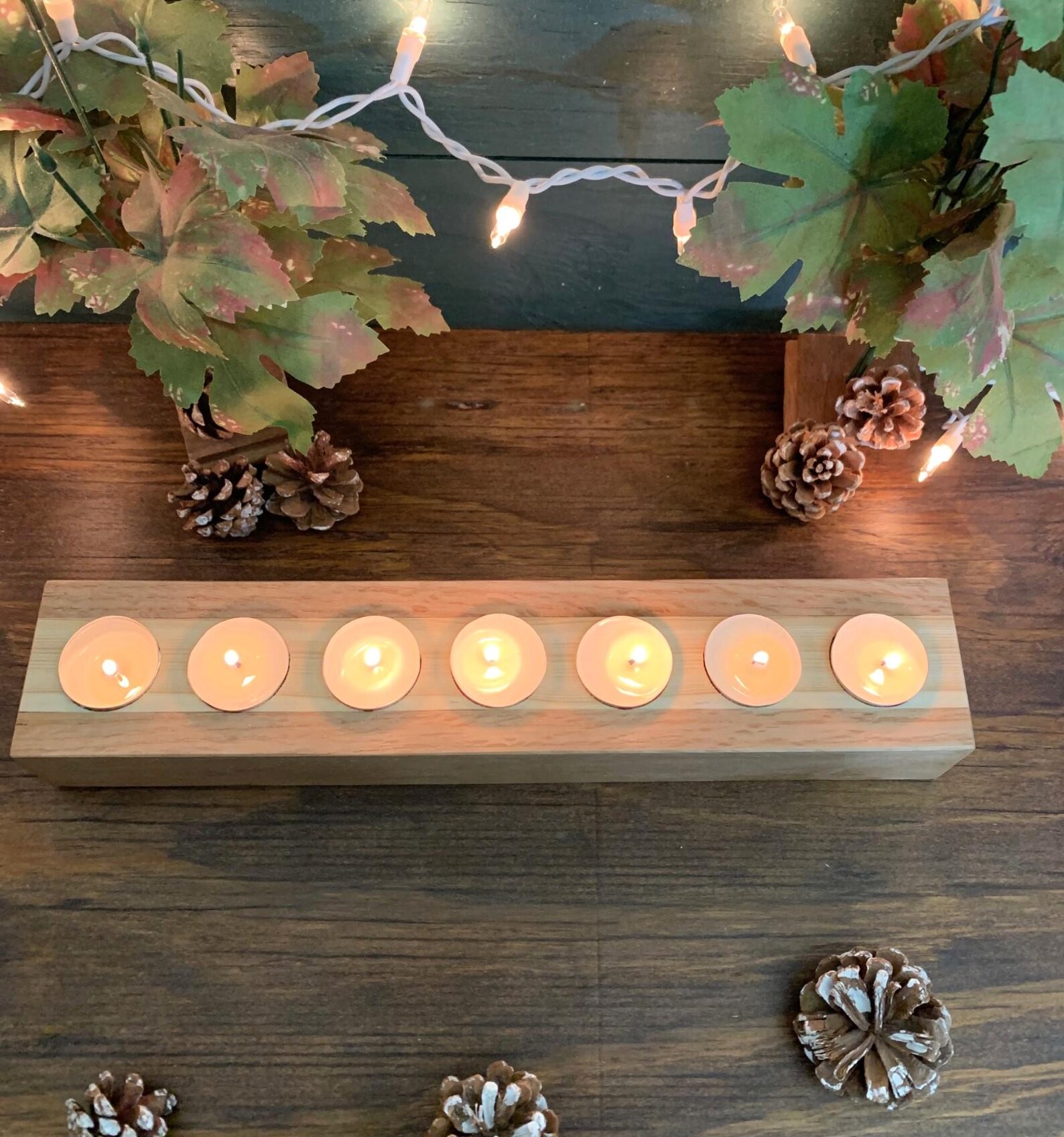 Oak Tealight Holder With Pine Insert, Tea Light Holder, Tea Candle ...