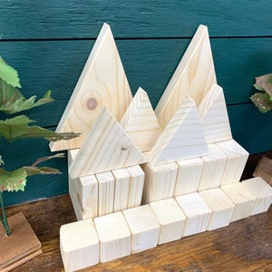 Wood Blocks, Set of 22 Assorted Blocks, Craft Wood Blocks, Sanded ...