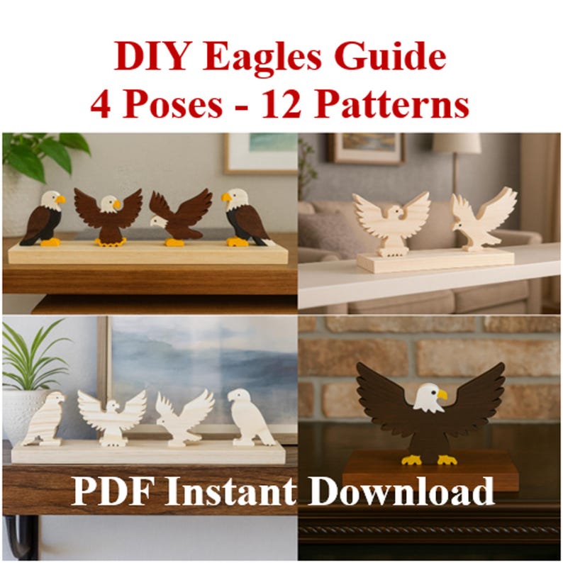 DIY Wooden Eagle Patterns: Scroll Saw Woodworking Project (PDF Download ...