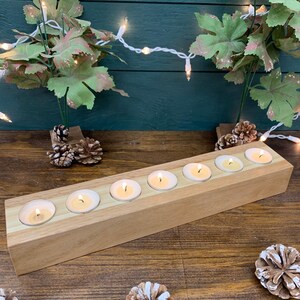 Oak Tealight Holder With Pine Insert, Tea Light Holder, Tea Candle ...