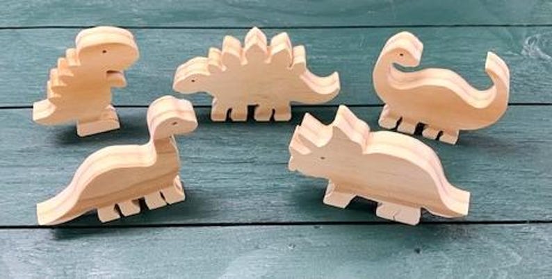 DIY Wooden Dinosaurs-set of 5: PDF Instant Download, Wooden Animals ...
