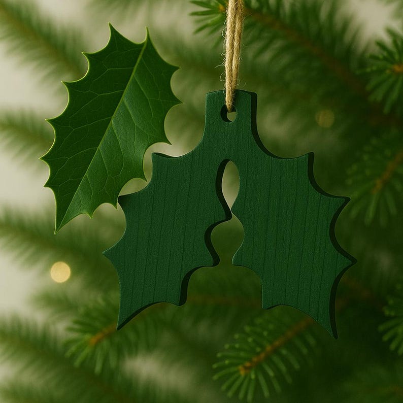 Holly Leaf DIY Christmas Ornament- Guide and Pattern, Instant Download ...