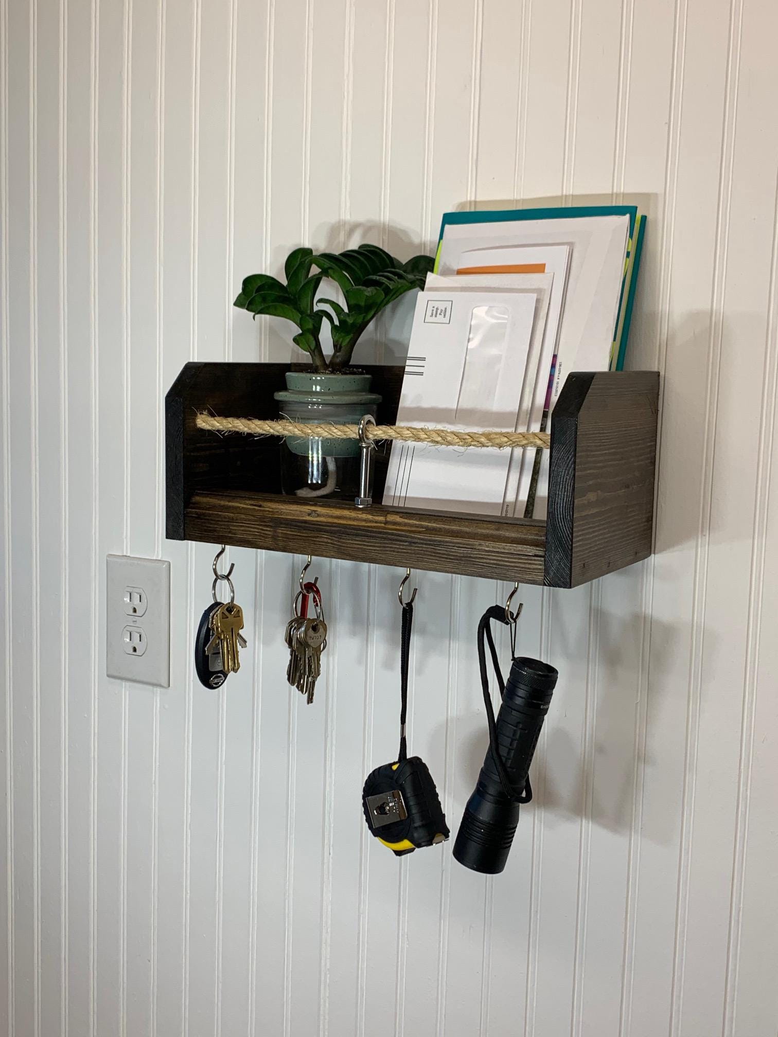 Mail and Key Holder-organizer, Entryway Mail Holder, Handcrafted Mail ...