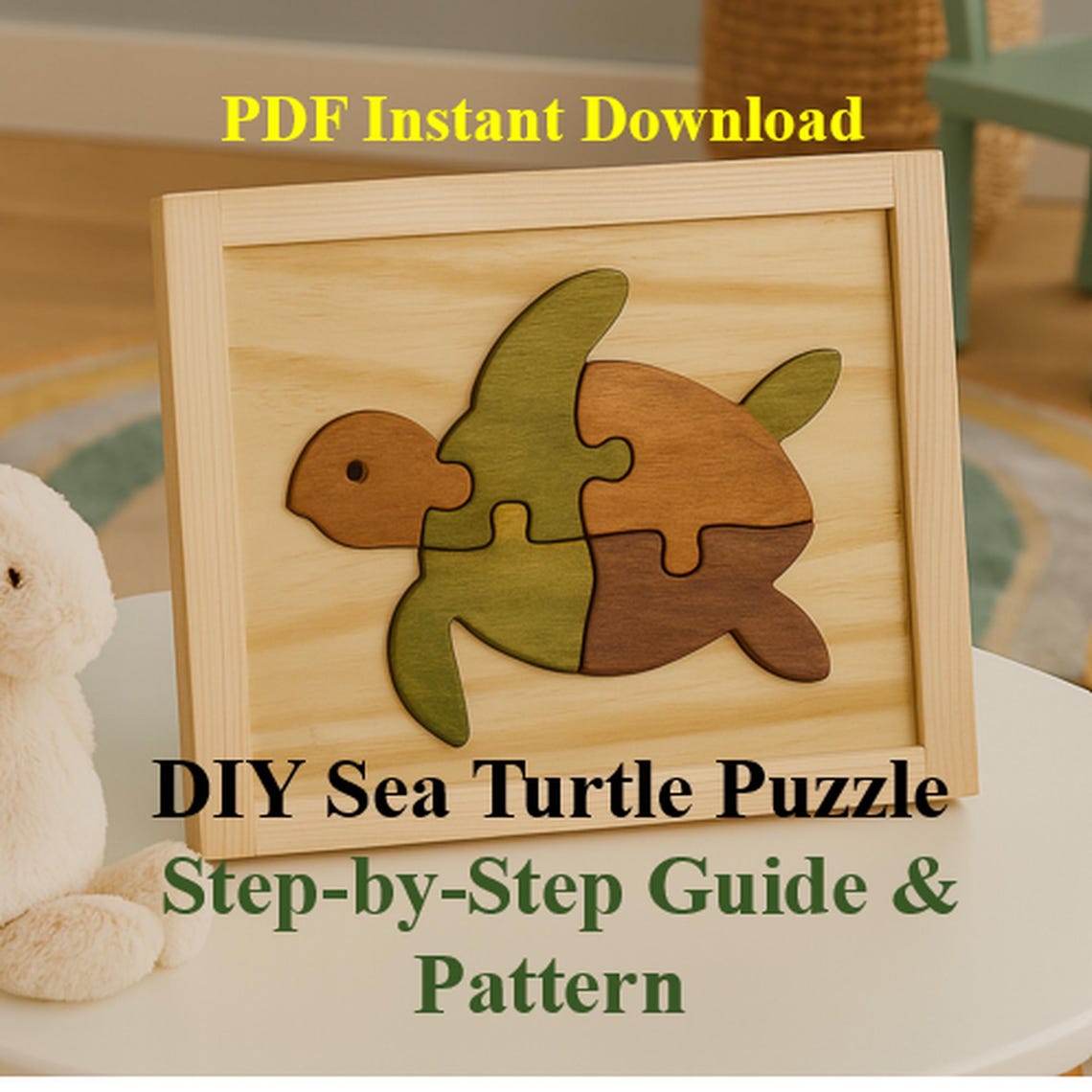 DIY Sea Turtle Puzzle, Step-by-step Guide and Pattern, PDF Download ...